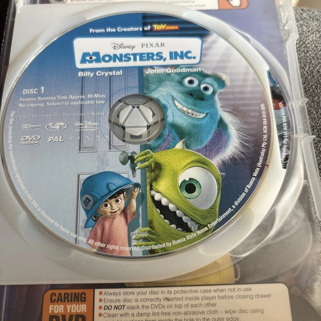 MONSTERS, INC. (DVD, 2001) Region 4 Free Postage $9.95 - PicClick AU