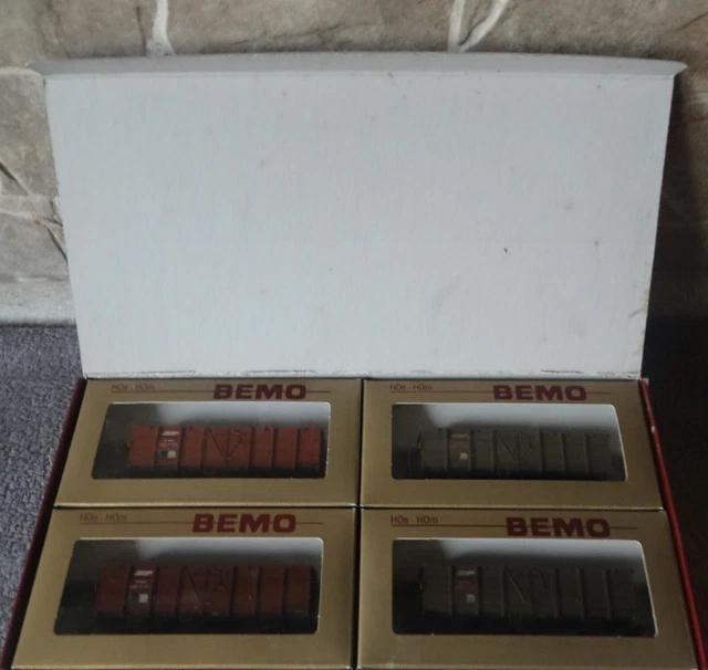 BEMO 7455 100 (Spur H0m) offener Güterwagen- Set + OVP EUR 102,75 ...
