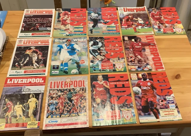 13 X LIVERPOOL FC League Cup Match Day Programmes. A Decade of Games ...