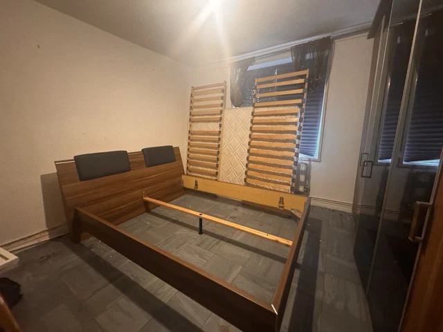 SOLID WOOD SUPER King Size Bed Frame, Dark Brown And Black £195.22 ...