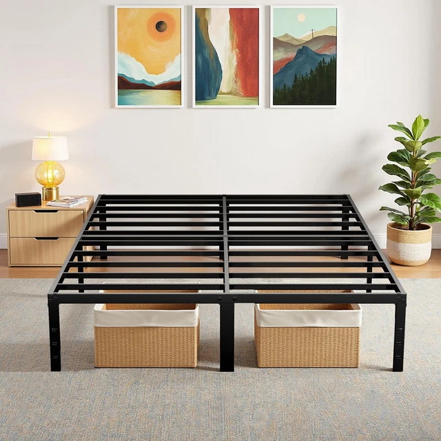 WARMIEHOMY DOUBLE BED Frame, 36CM Metal Frame with Double(135*190 ...