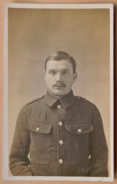 BRITISH ARMY SOLDIER portrait from Fowey Cornwall, WW1 or interwar era ...