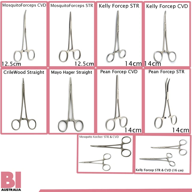 SURGICAL FORCEPS VETERINARY artery clamp hemostat locking pliers tissue ...