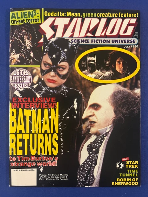STARLOG MAGAZINE #180 July 1992 Catwoman Penguin Batman Returns Cover ...