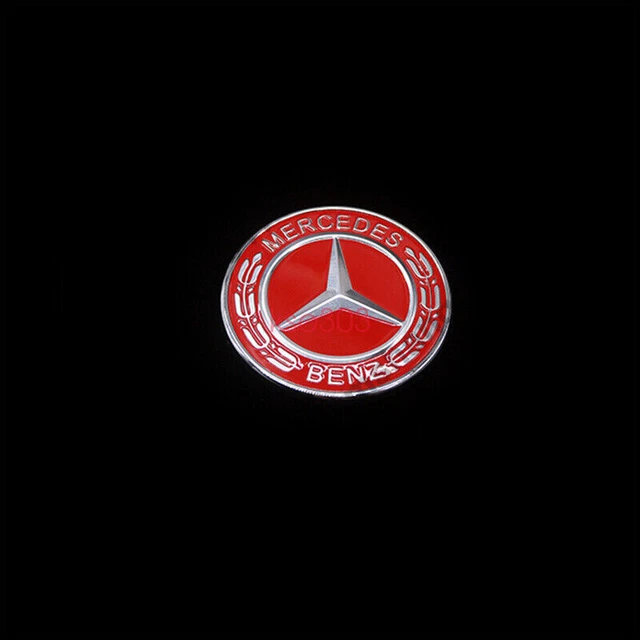 MERCEDES-BENZ RED HOOD Emblem Laurel Wreath Flat Logo GLC GLE GLS GL G ...