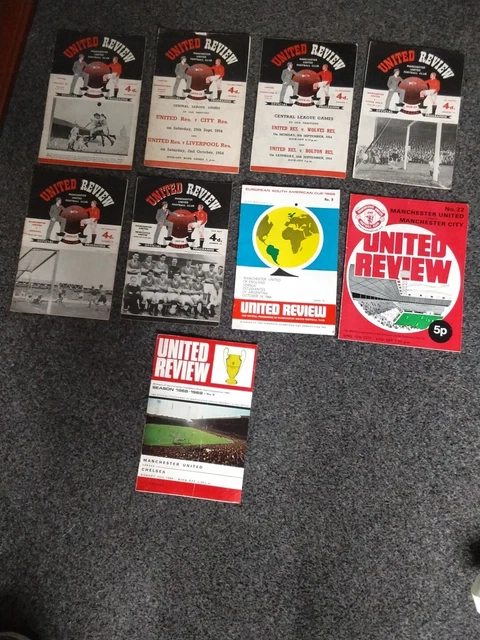 MANCHESTER UNITED REVIEW Programmes 1950s 1960s 1970s £0.99 - PicClick UK