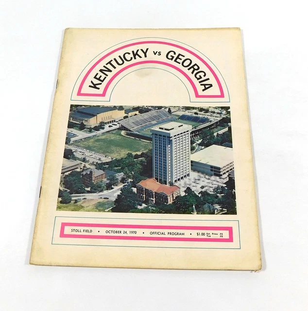 PROGRAMMA DI CALCIO Universitario Kentucky Contro Georgia 10-24-70 EUR ...
