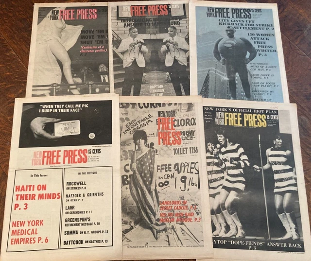 NEW YORK FREE Press Underground Counterculture Radical Newspaper Lot ...