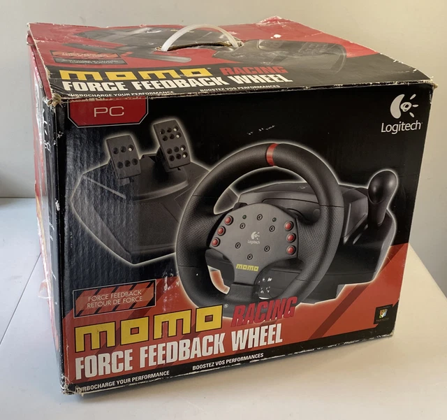 LOGITECH MOMO RACING Force Feedback Steering Wheel & Pedals Race ...