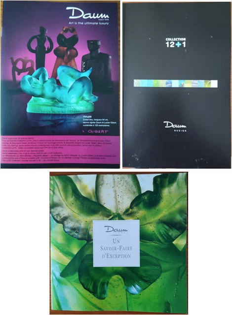 3 CATALOGUES DAUM.CRISTAL Daum.Sculpture Daum.Daum design.Daum book.Daum crystal EUR 44,00 ...