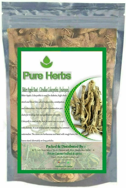 PURE HERBS AMER Apple Racine Citrullus Colocynthis Indrayan Utilisé pour Médical EUR 9,26 ...