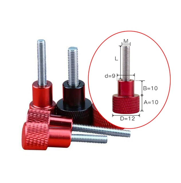 M4 M5 M6 Knurled Thumb Screw Aluminum+Stainless Hand Grip Knob Bolts ...