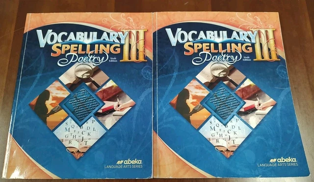 2 ABEKA VOCABULARY Spelling Poetry iii 6th Ed. Books 📚. $46.17 ...