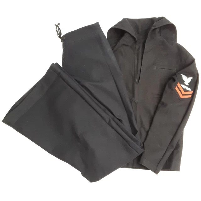 Vintage Wwii Naval Clothing Factory Shirt Trouser Navy Military Black
