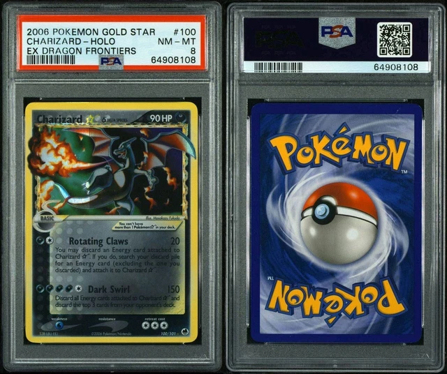 2006 POKEMON EX Dragon Frontiers Gold Star Charizard PSA 8 Mint English ...