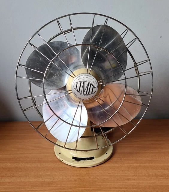 VINTAGE MADE IN England Limit Verity 2-speed Electric Fan Working Free ...