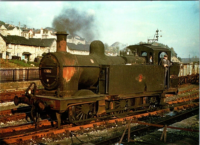 TRAIN POSTCARD LMS Fowler Jinty Class 3F 0-6-0T No.47506 Radstock Shed ...