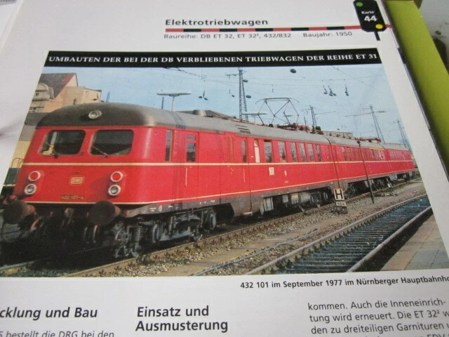 ELEKTROTRIEBWAGEN LOKAUFRISS 44 DB ET 32 Umbau ET 21 alt 1950 EUR 5,02 ...