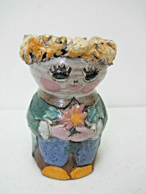 MID CENTURY FOLK Art Pottery Figural Santa Fe Artist Helenn Rumpel ...