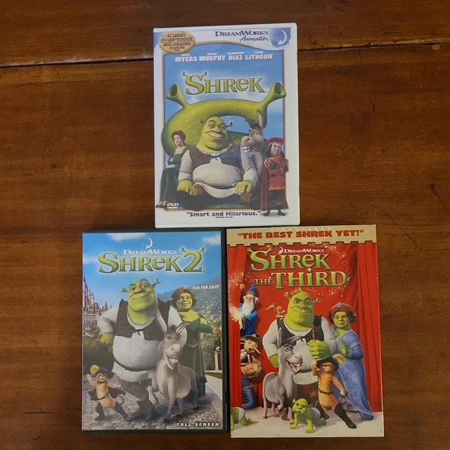 LOT DE DVD Shrek - Shrek 1, Shrek 2, Shrek The Third, Shrek 3D EUR 26 ...