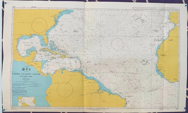 ADMIRALTY 4012 NORTH Atlantic Ocean Southern Part Vintage Map Antique ...
