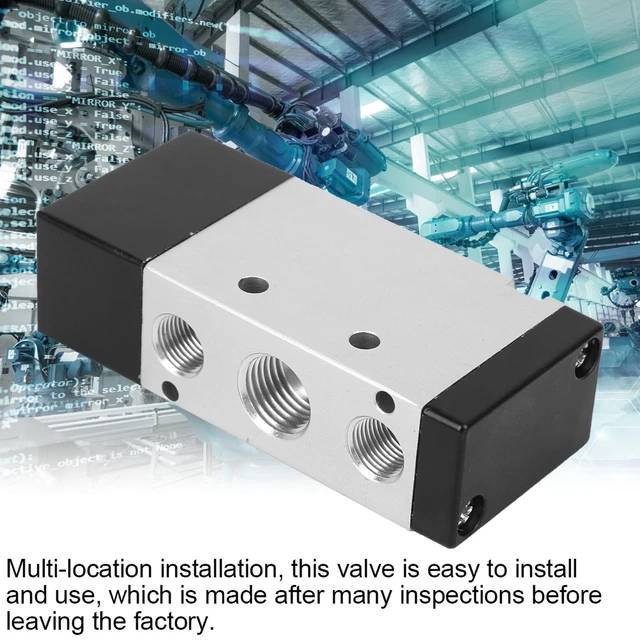 G1/4 2-POSITION 5-WAY Pneumatic Control Valve Air Valve Aluminum Alloy ...