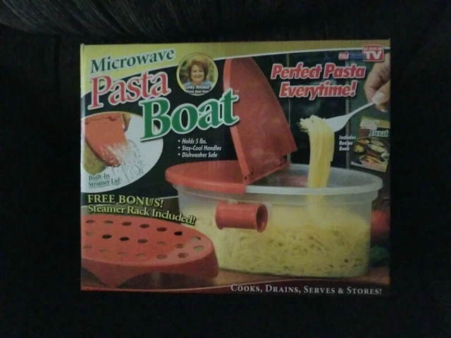 NEW AS SEEN On TV Microwave Pasta Boat With Steamer Rack £23.38 ...