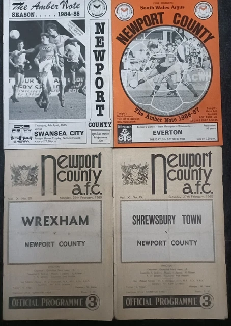 JOBLOT 4 NEWPORT County Football Programmes 60's & 80's League And Cup ...