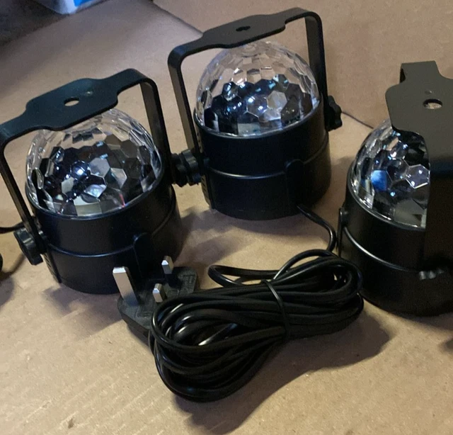 ACTIVATED PARTY LIGHTS RGB Disco Ball Indoor Remote Control UK Plug ...