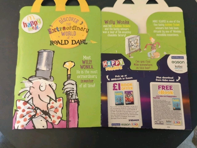 RONALD DAHL WILLY Wonka. McDonald's Happy Meal Box Used In Great ...