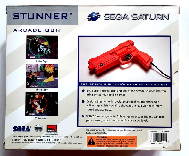 PISTOLET LIGHT GUN Sega Saturn Stunner Arcade Gun Mk-80113 Us Cib ...