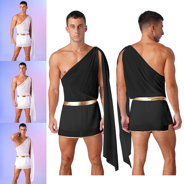 MENS GREEK GOD Toga Ancient Fancy Dress Mr. Toga Party Costume ...