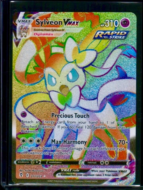 SYLVEON VMAX 211/203 Evolving Skies Rainbow Rare Secret Pokemon NM/M ...