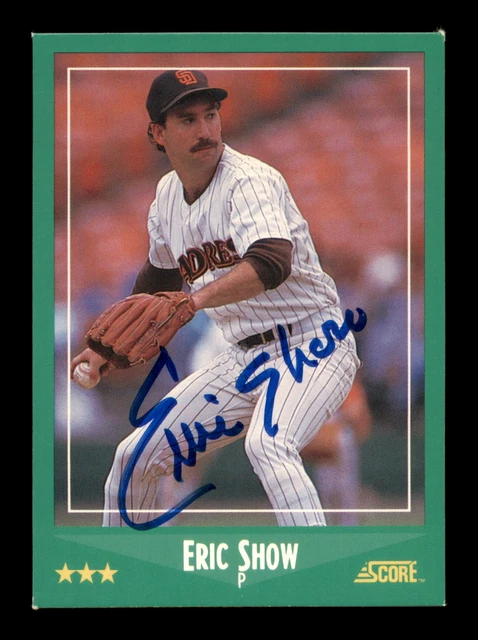 CARTE DE POINTAGE dédicacée signée 1988 Eric Show #338 San Diego Padres ...