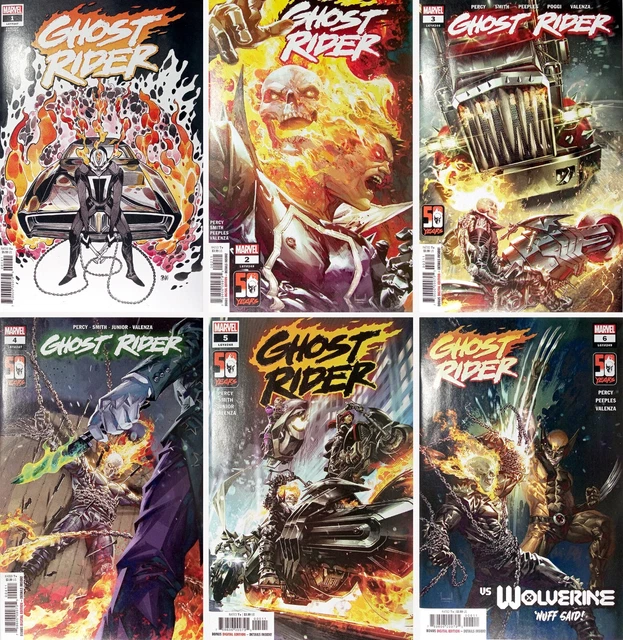 GHOST RIDER #1D, #2A, #3A, #4A, #5A, #6A (2022) Marvel Comics (Set of 6 ...