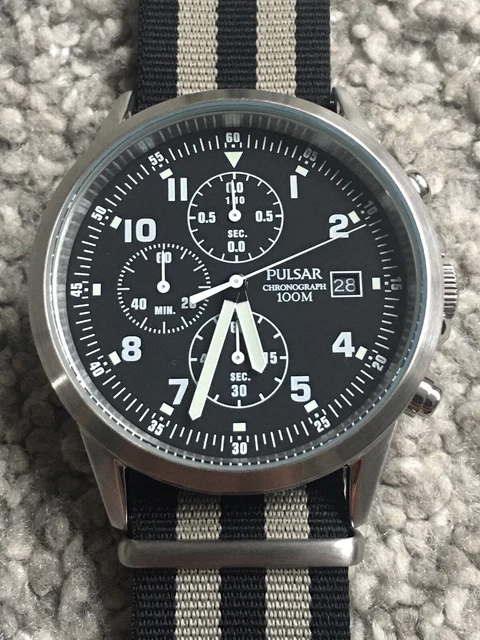 2 X PULSAR Quartz Military Pilot / Aviator Raf Gen 1 Style Chronograph ...
