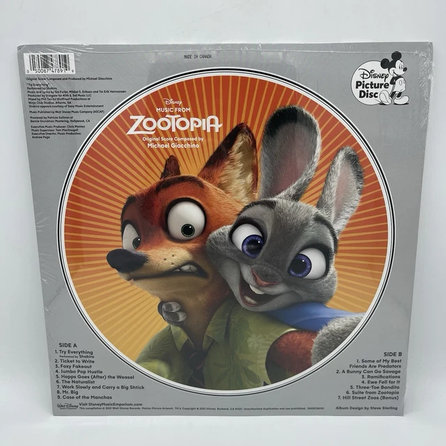 DISNEY MUSIC FROM Zootopia Shakira Picture Disc Michael Giacchino Vinyl ...