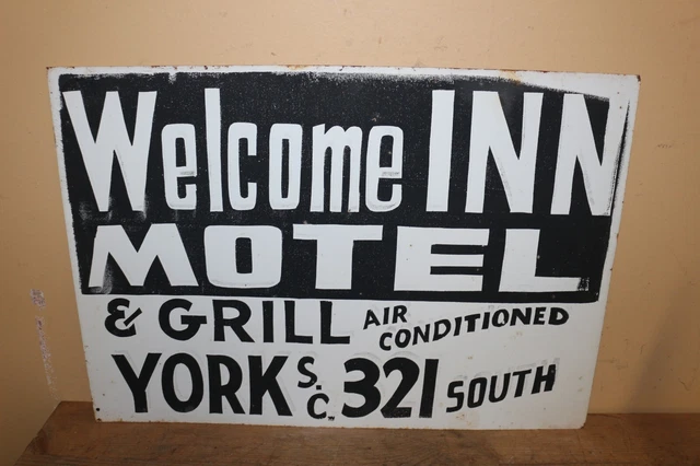 VINTAGE 1950'S WELCOME Inn Motel & Grill Hotel Restaurant 20" x 14 ...
