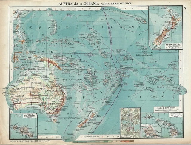 1940 ANTIQUE MAP AUSTRALIA OCEANIA WWII ANTIQUE MAP £22.45 - PicClick UK