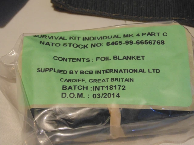 BRITISH ARMY RAF Aircrew Survival Kit Complete MK.4 – BCB Pouch NATO ...