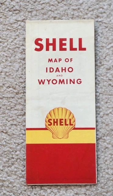 VINTAGE 1956 SHELL Gas Oil State MAP OF IDAHO and WYOMING H M Gousha 18 ...