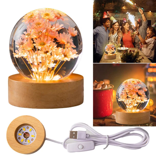 FLOWER CRYSTAL BALL Night Light Flower Desk Lamp Cute Night Light (Red ... FLOWER CRYSTAL BALL Night Light Flower Desk Lamp Cute Night Light (Red ...