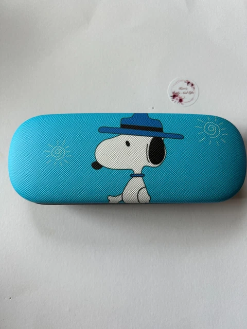 PEANUTS THEMED BLUE Snoopy Wearing Hat Glasses Case More Designs £10.00 ...