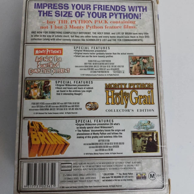 MONTY PYTHON - The Python DVD Pack Life of Brian Holy Grail Something ...