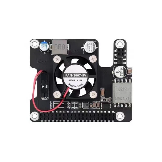 POWER OVER ETHERNET Expansion Board For RPi 5 with Cooling Fan Metal ...
