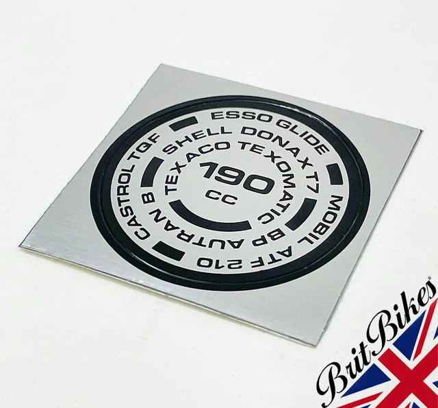 TRIUMPH T120 T140 Tr7 Fork Top Nut 190Cc Decal Sticker Black Silver 97 ...
