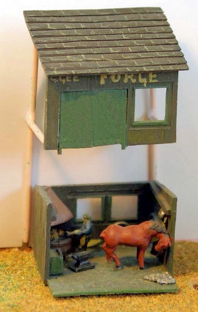VILLAGE BLACKSMITH FORGE A24 UNPAINTED N Gauge Scale Langley Models Kit ...