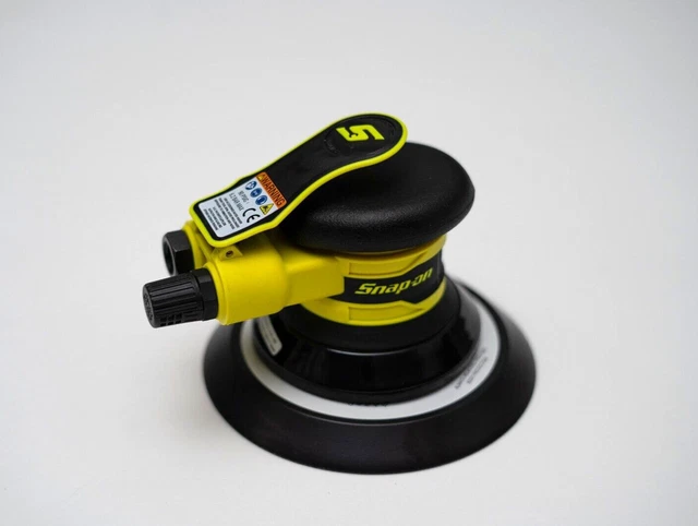 SNAP-ON TOOLS LOW Vibration 6" Orbital Palm Air Sander HI-VIZ YELLOW ...