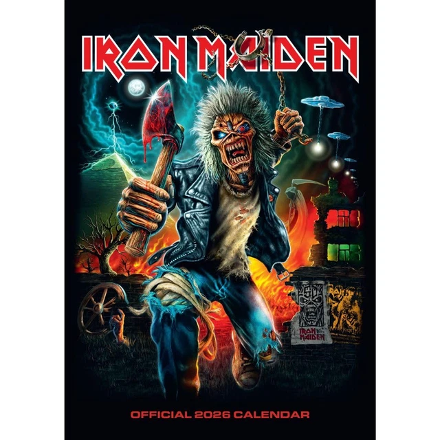 2026 CALENDAR IRON MAIDEN MONTH to VIEW A3 WALL CALENDAR OFFICIAL ...