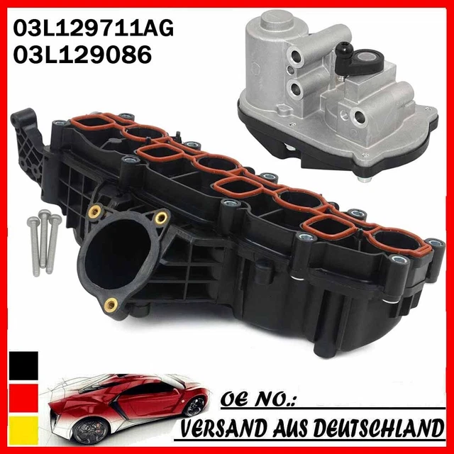 ANSAUGKRÜMMER MIT STELLMOTOR Für Audi VW Skoda 2.0 TDI 03L129711AG + 03L129086 EUR 143,85 ...